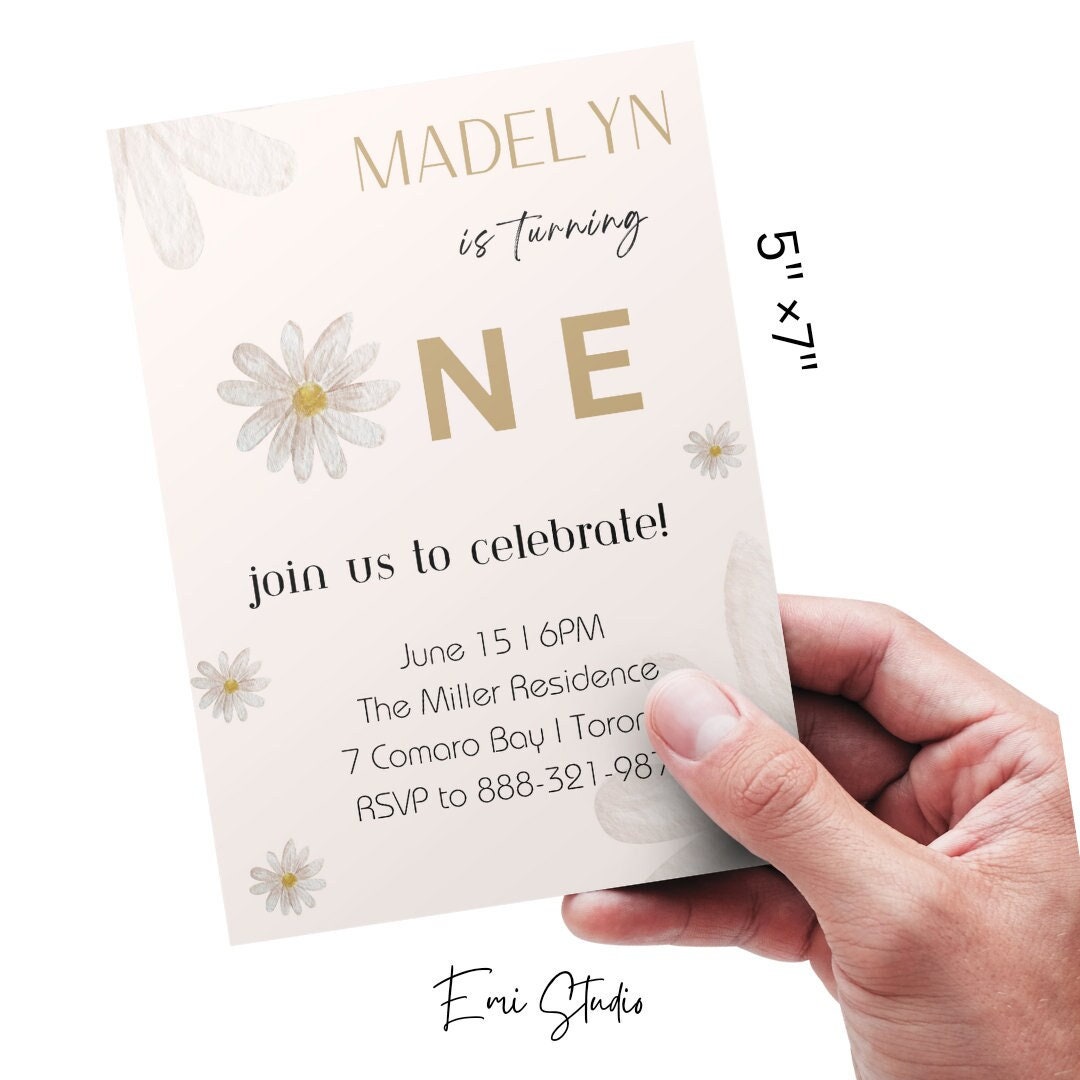 Daisy Invitation Card | Daisy Birthday Invite | Digital Party Invite ...