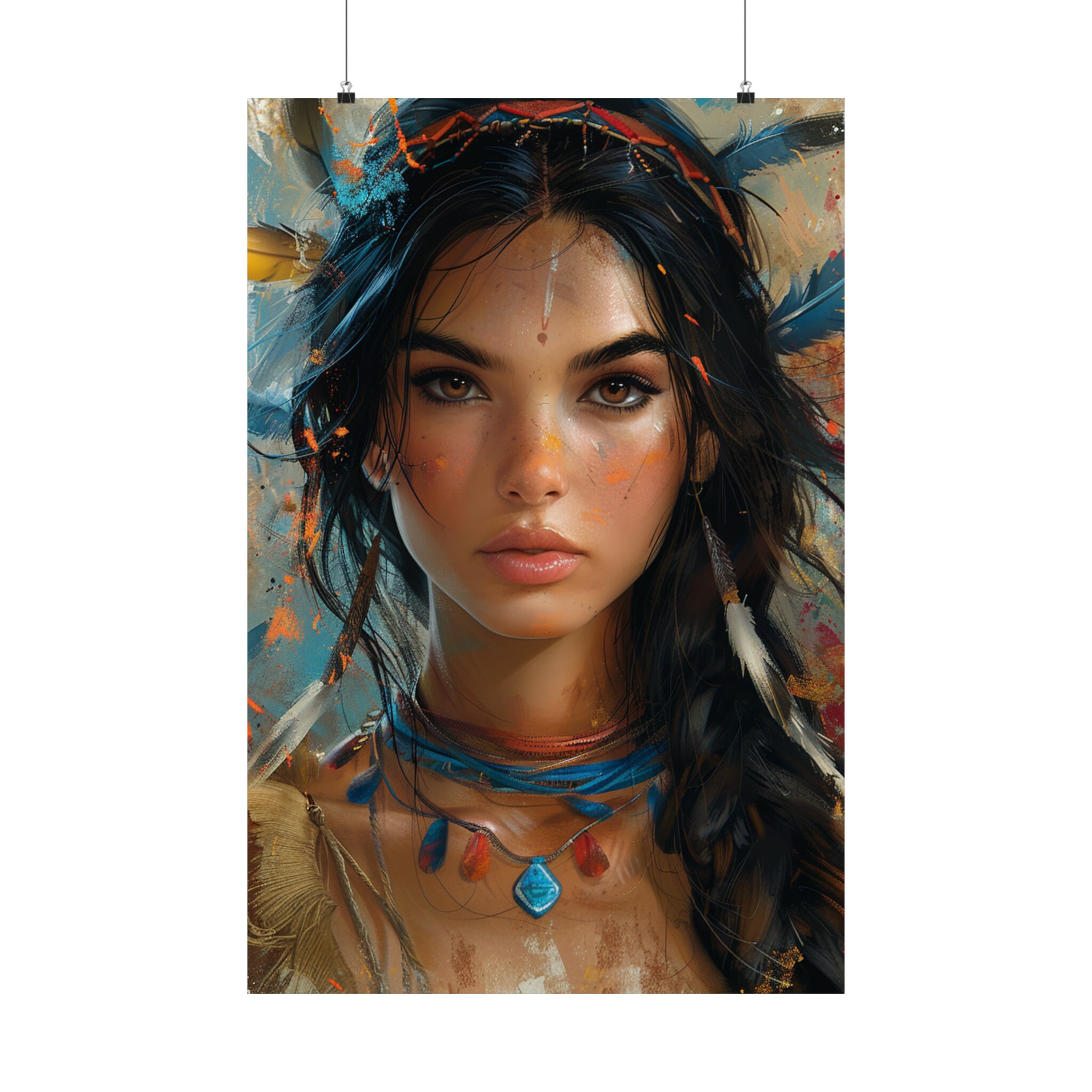 Dakota Indigenous Art Indigenous Woman Watercolor Abstract Print Art ...