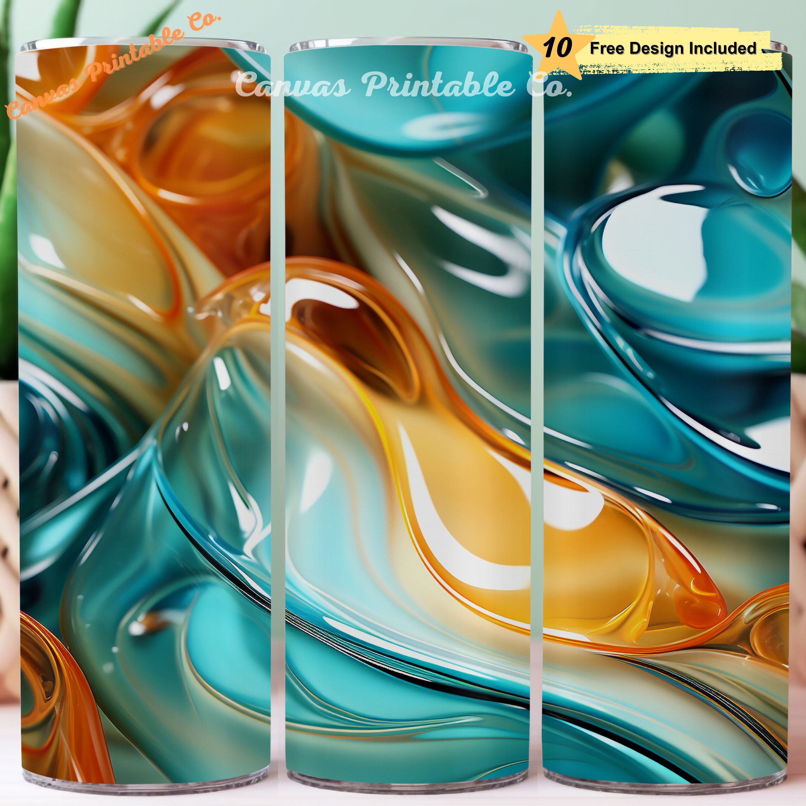 Glass Seamless Tumbler Wrap Sublimation 20oz Skinny Straight Tumble 3D ...