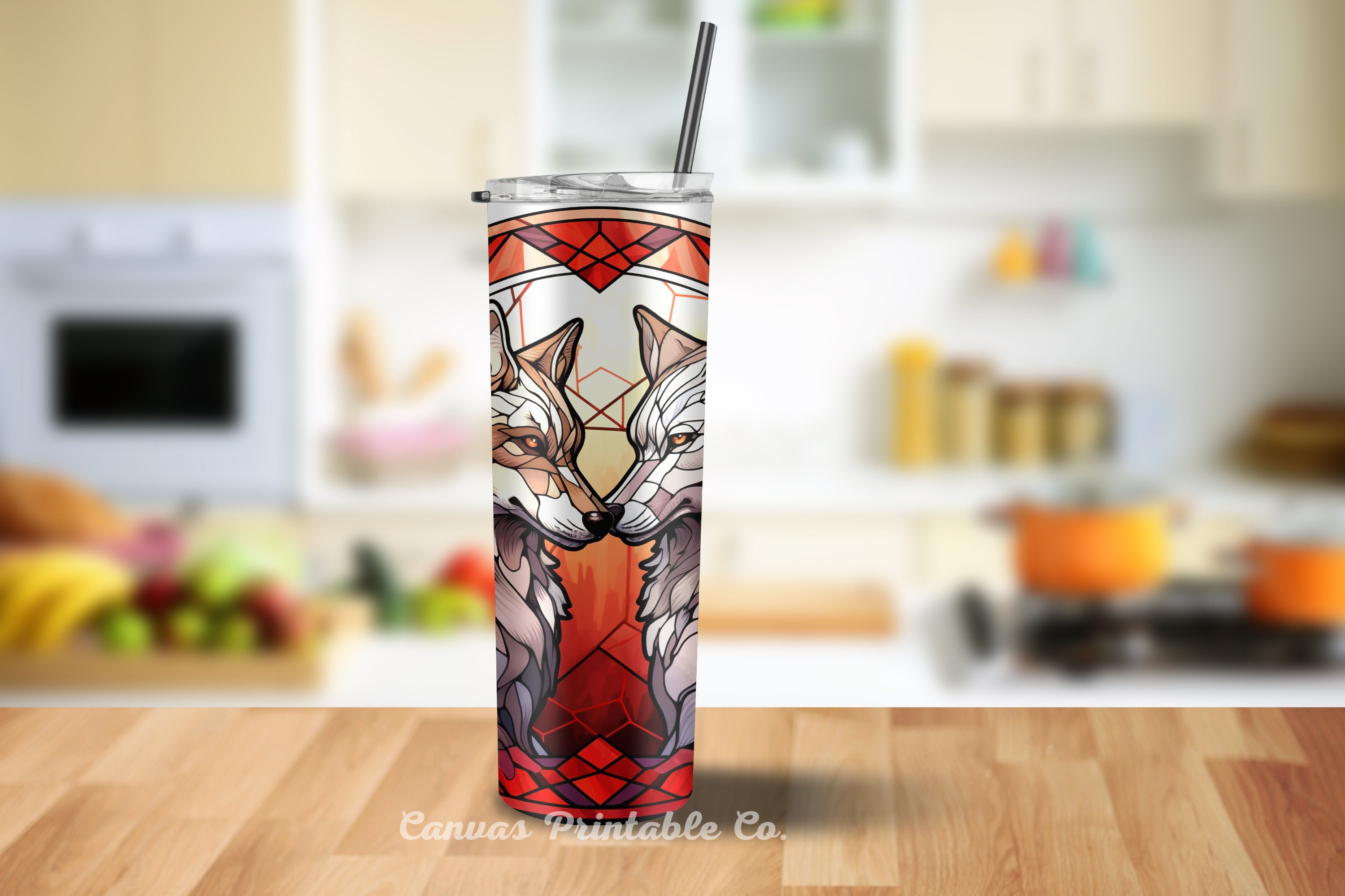 Love Wolf Tumbler Wrap Sublimation 20oz Skinny Straight Tumble ...