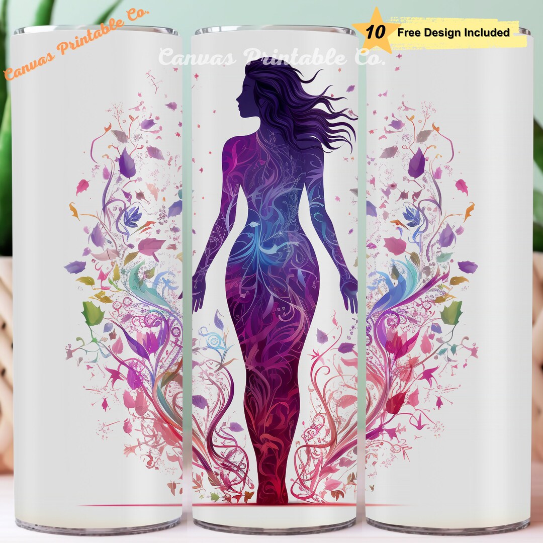 Relaxing Lady Tumbler Wrap Sublimation 20oz Skinny Straight Tumble ...
