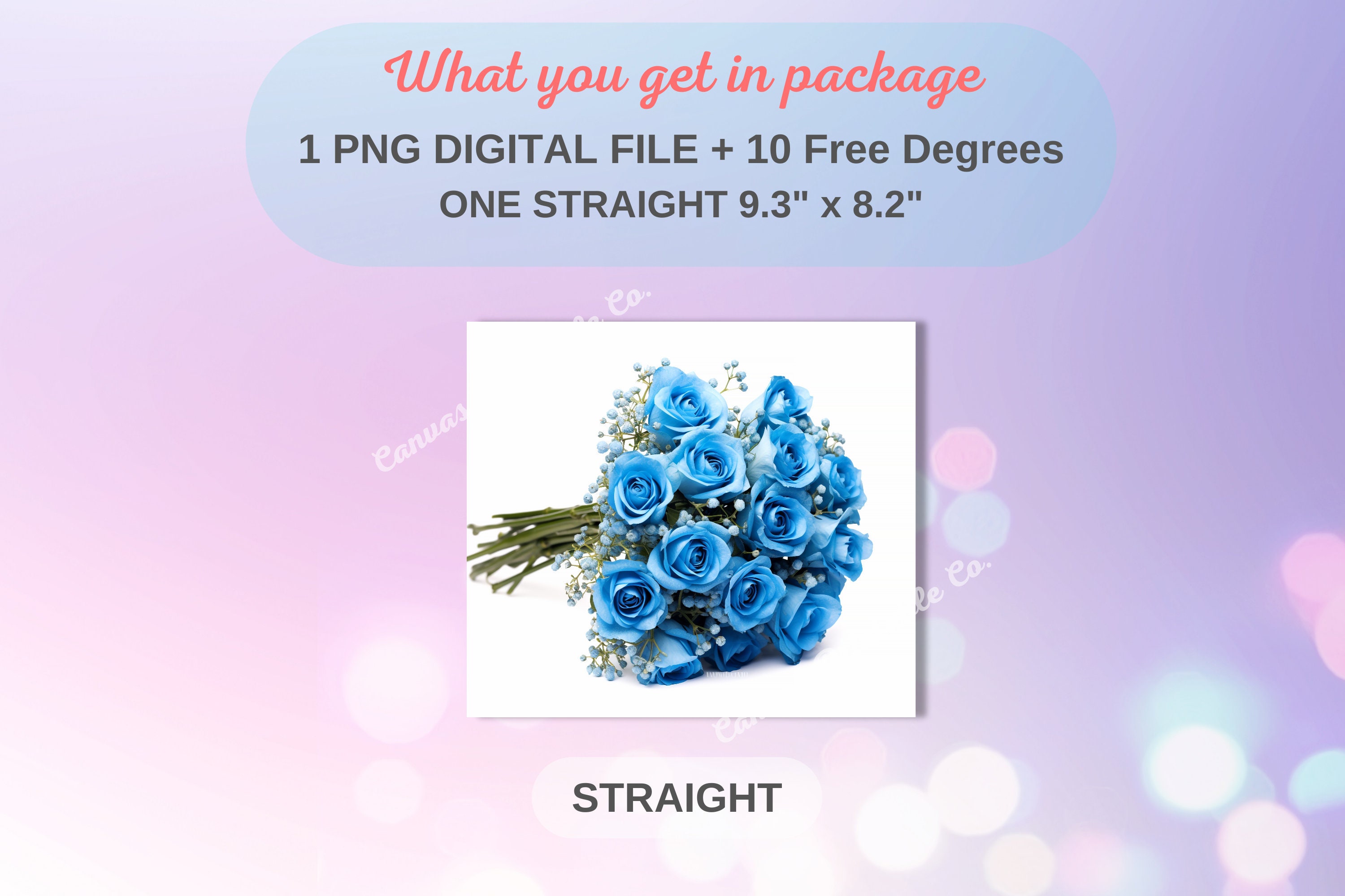 3D Blue Roses Tumbler Wrap Sublimation 20oz Skinny Straight Tumble 3D ...