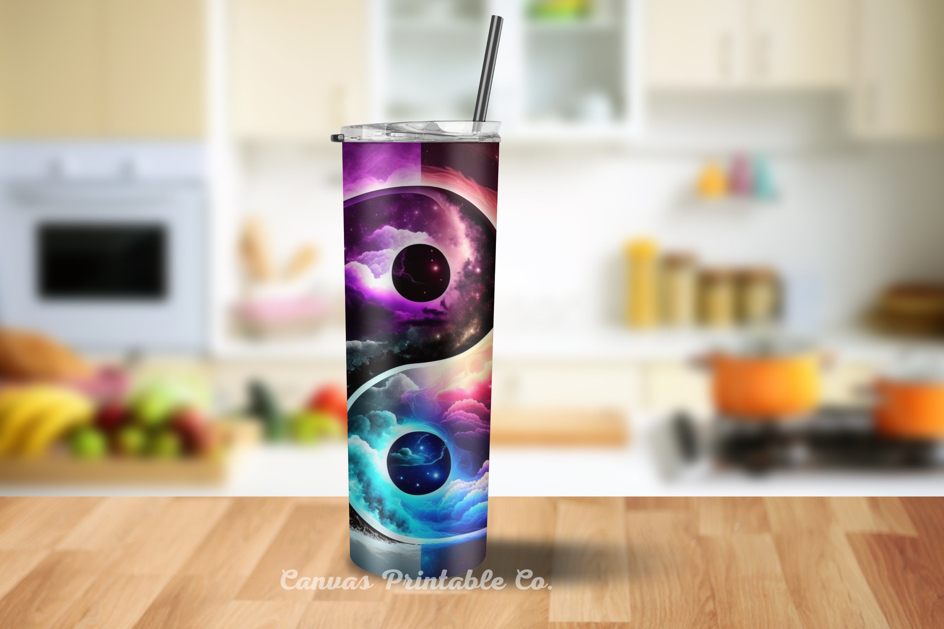 Yin Yang Tumbler Neon Sublimation 20oz Skinny Straight Neon Tumbler ...