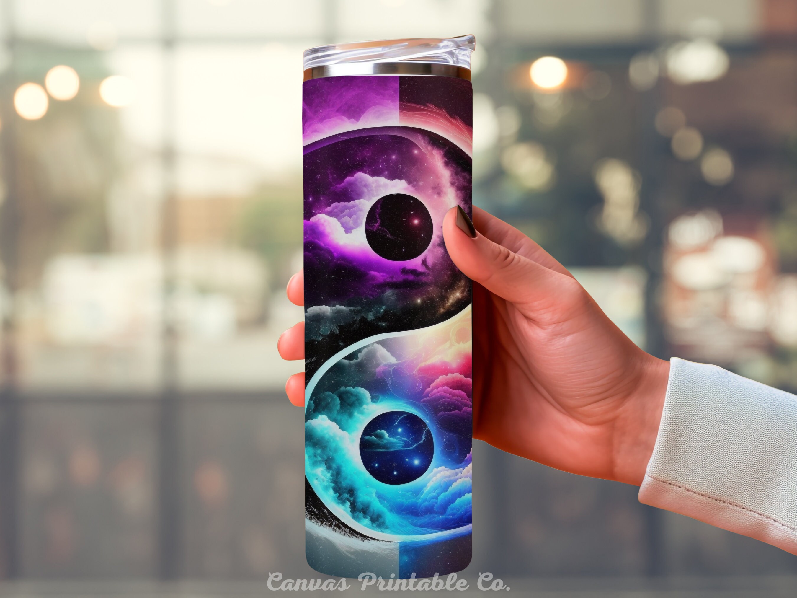 Yin Yang Tumbler Neon Sublimation 20oz Skinny Straight Neon Tumbler ...