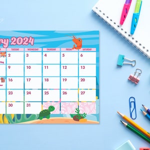 Mermaid Printable Calendars 2024 Editable Sea Mermaid Calendars 2024 ...