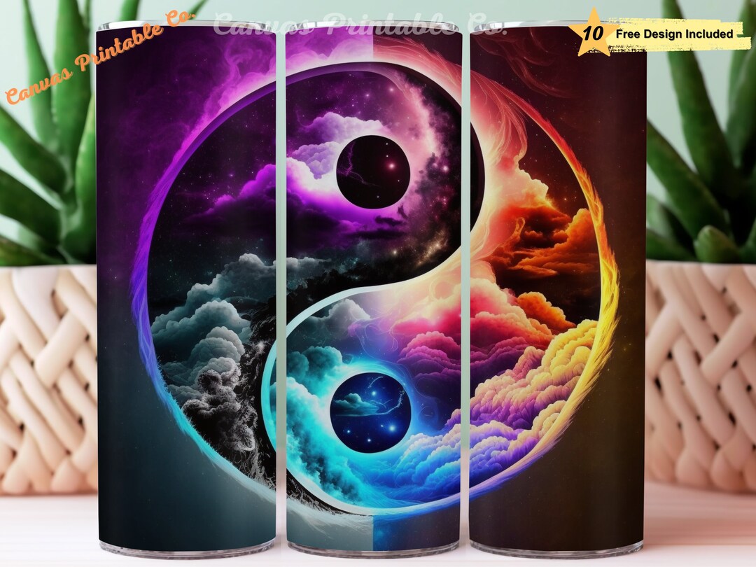 Yin Yang Tumbler Neon Sublimation 20oz Skinny Straight Neon Tumbler ...