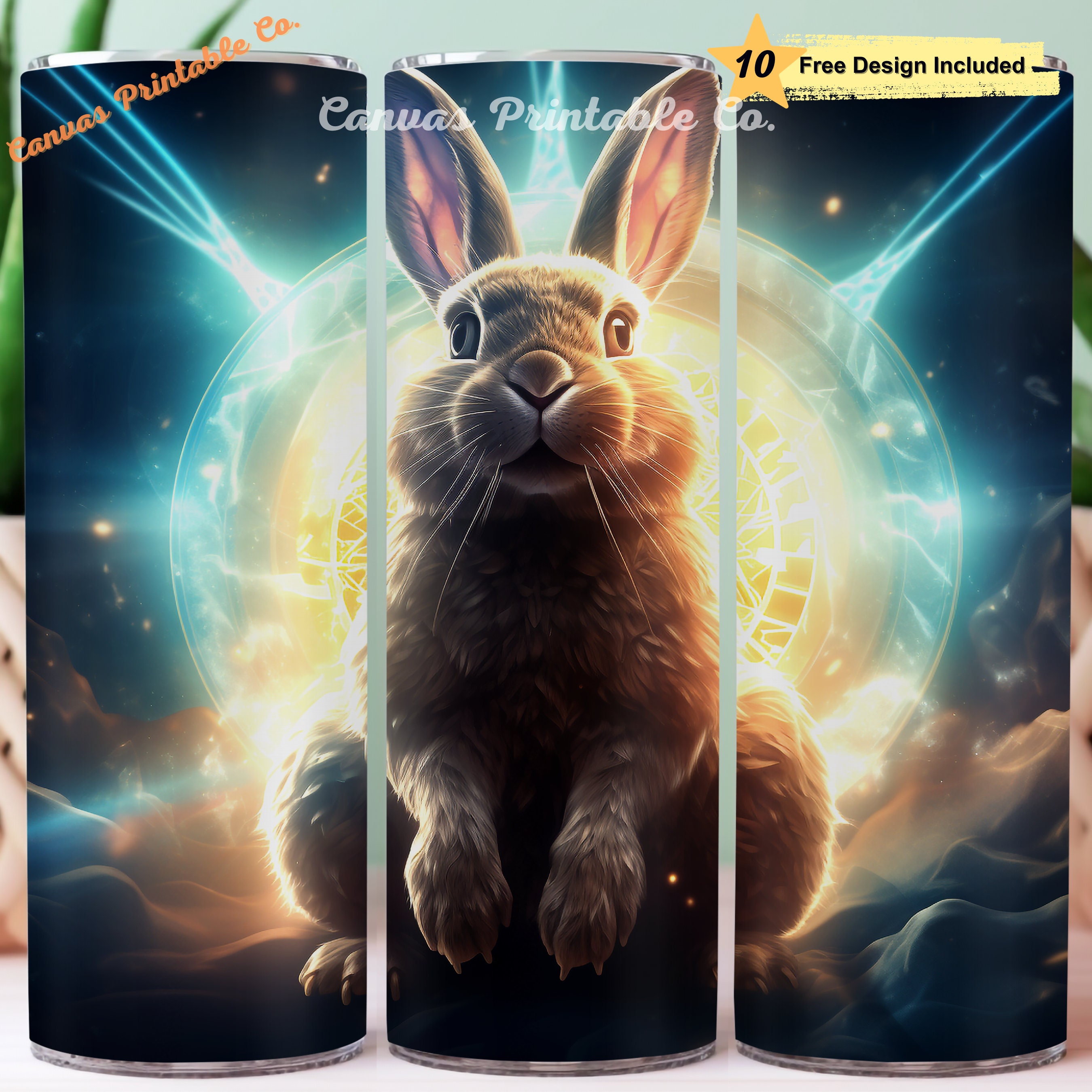 Fantasy Rabbit Tumbler Wrap Sublimation 20oz Skinny Straight Tumble 3D ...