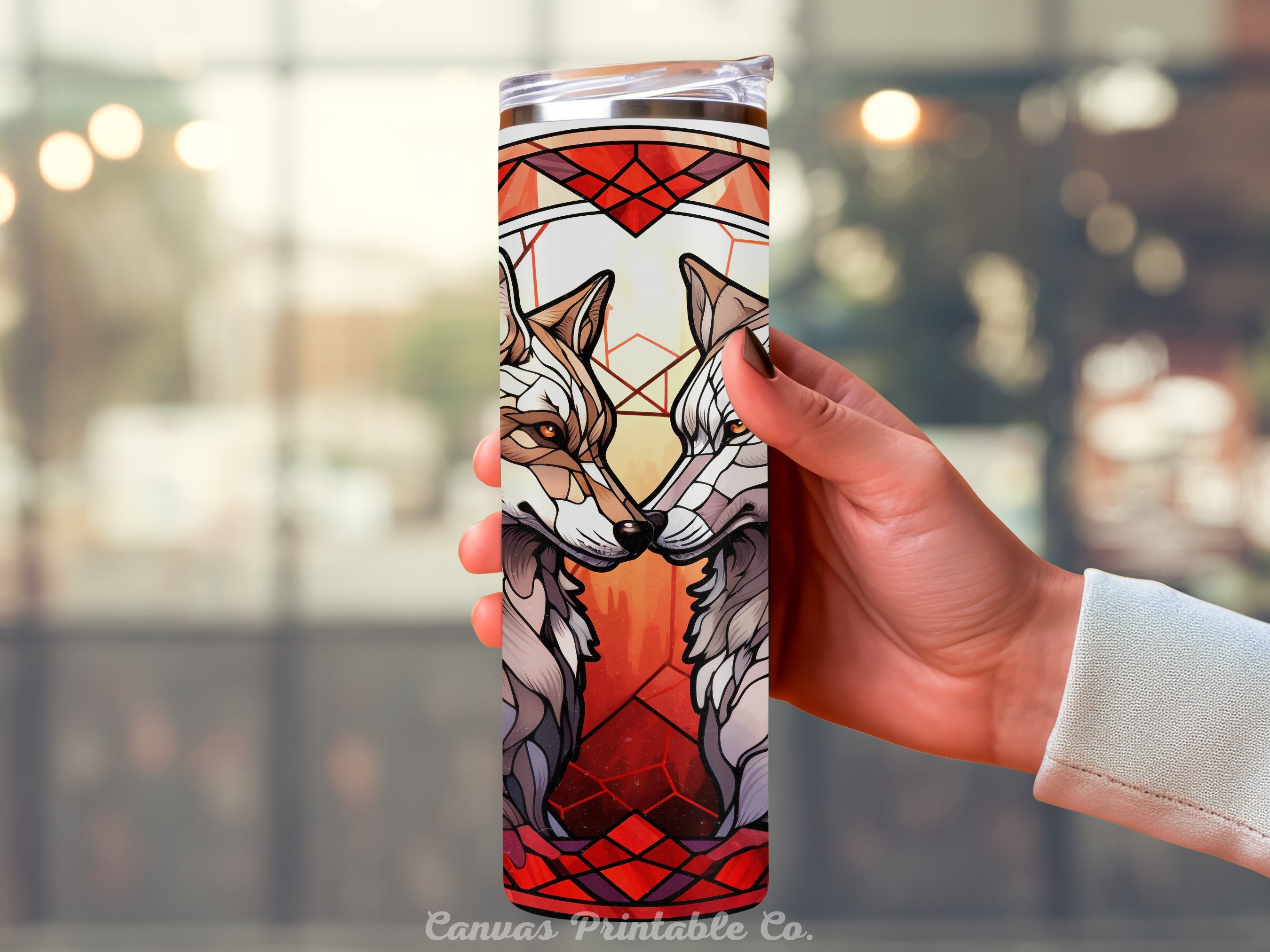 Love Wolf Tumbler Wrap Sublimation 20oz Skinny Straight Tumble ...