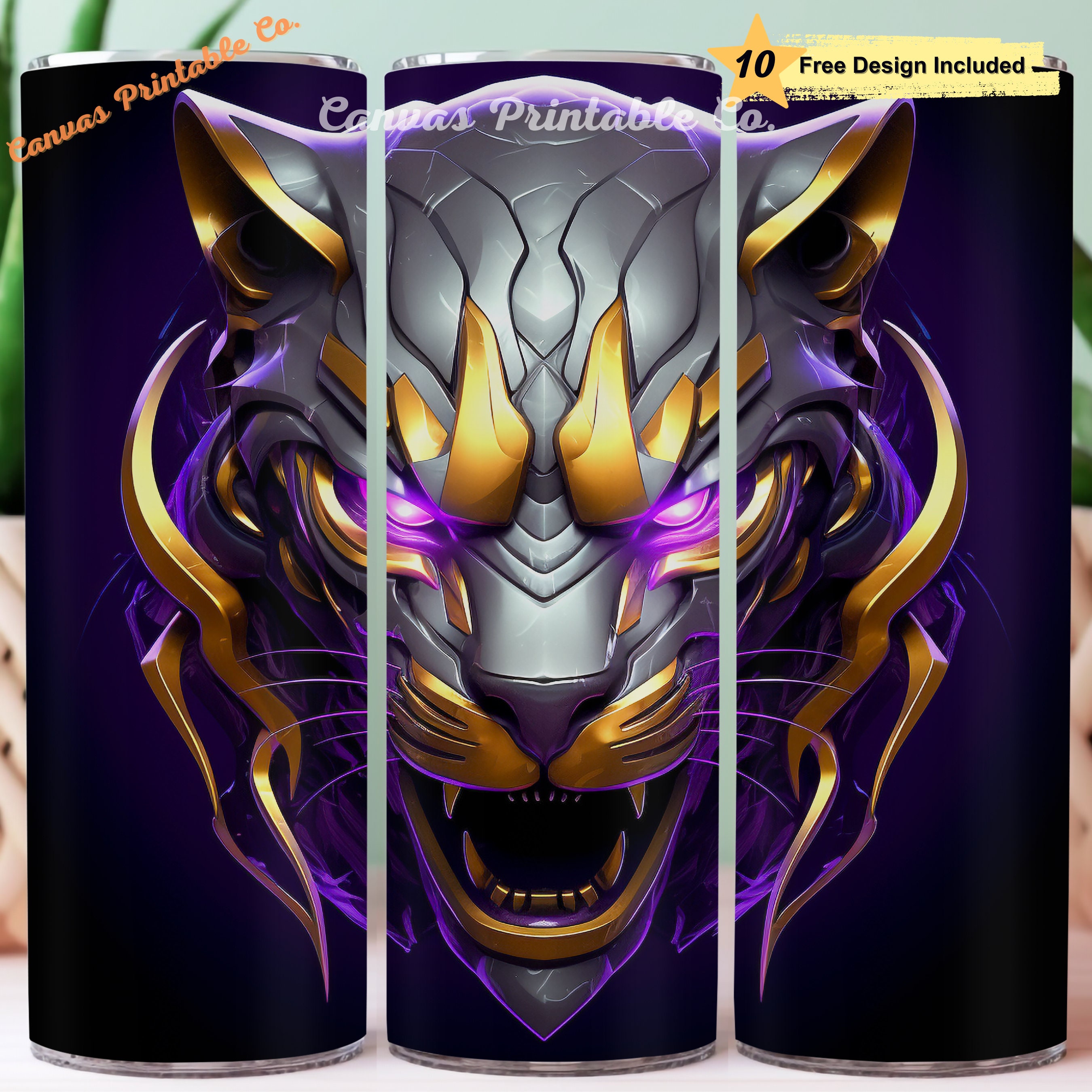 Panther Tumbler Wrap Sublimation 20oz Skinny Straight Tumble Purple ...
