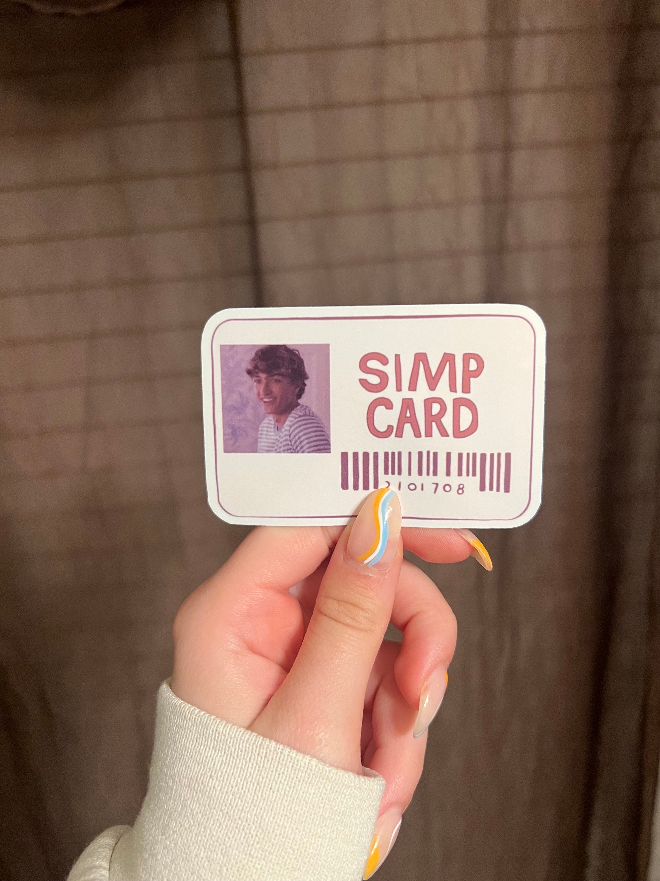 Jeremiah Fisher Simp Card Sticker - Etsy