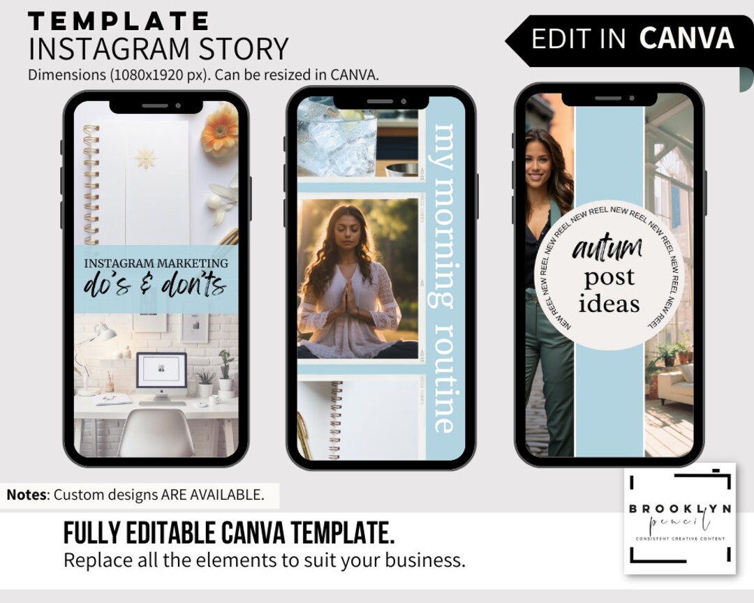 20 Instagram Story Post Templates, Facebook Story Template, Canva ...