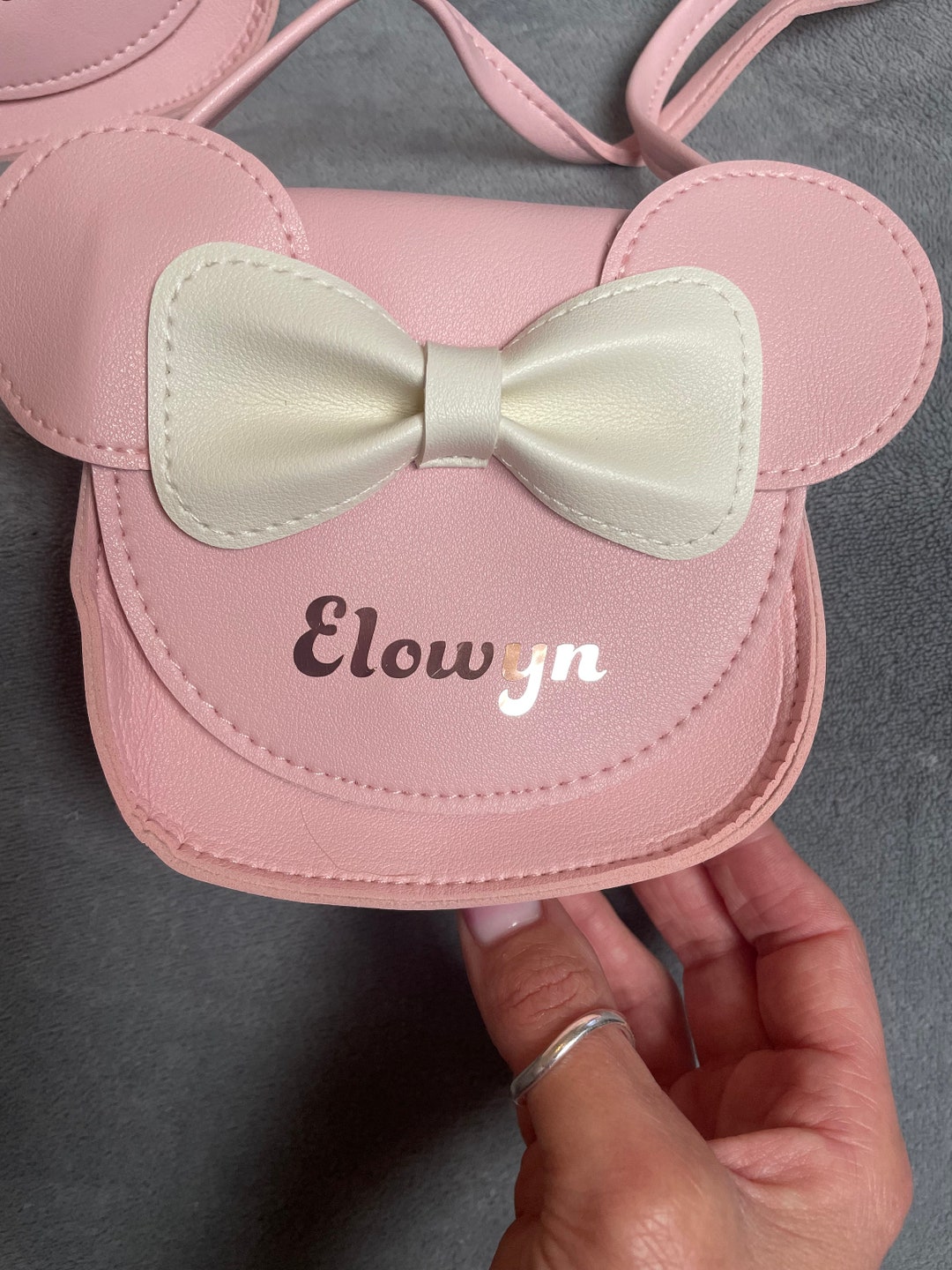 Personalised Cute Mini Mouse Ear Bags. Children’s Bag, Gift. PU Leather ...