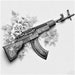 AK-47 Tattoo: A Dynamic Set of Four Tattoo Designs, Showcasing the ...