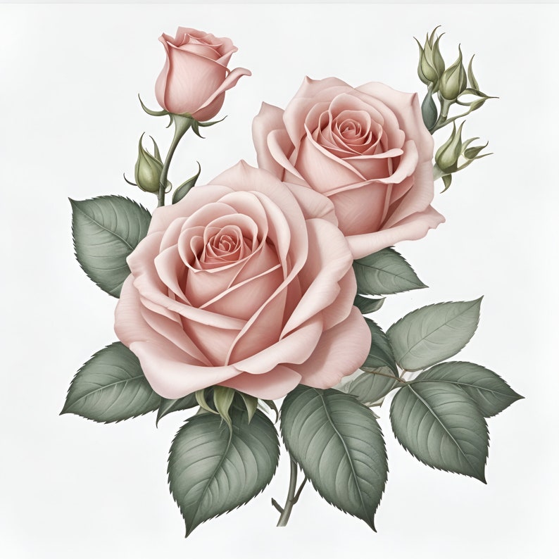 Blossoming Love: Romantic Rose Tattoo Design - Etsy