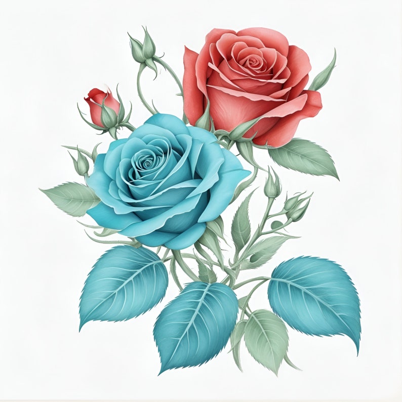 Blossoming Love: Romantic Rose Tattoo Design - Etsy