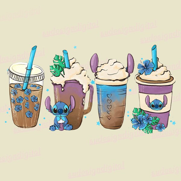 Stitch Coffee Svg - Etsy
