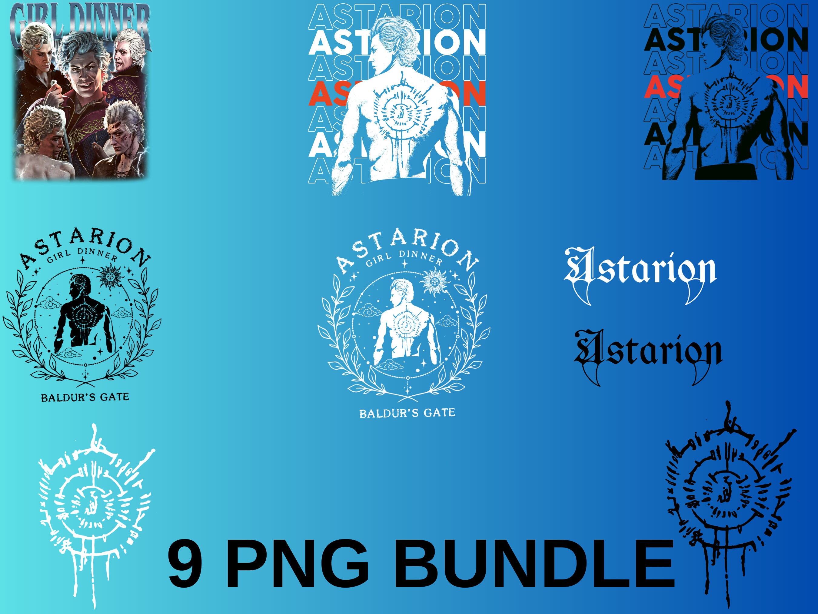 Astarion Baldurs Gate PNG Bundle, Baldur Gate Bundle, BG3 Dungeon and ...