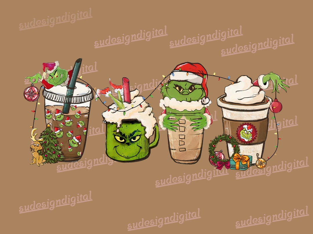 Grinch Coffee Drink Png,christmas Sublimation Designs,christmas Png ...
