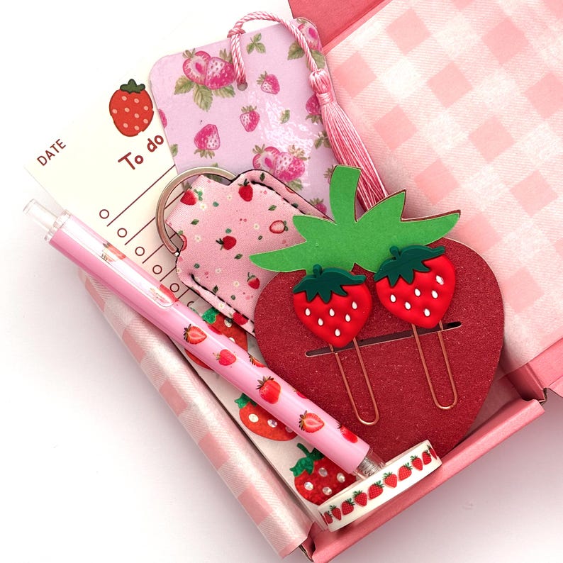 Strawberry Stationery Gift Set -mini Gift Box - Etsy