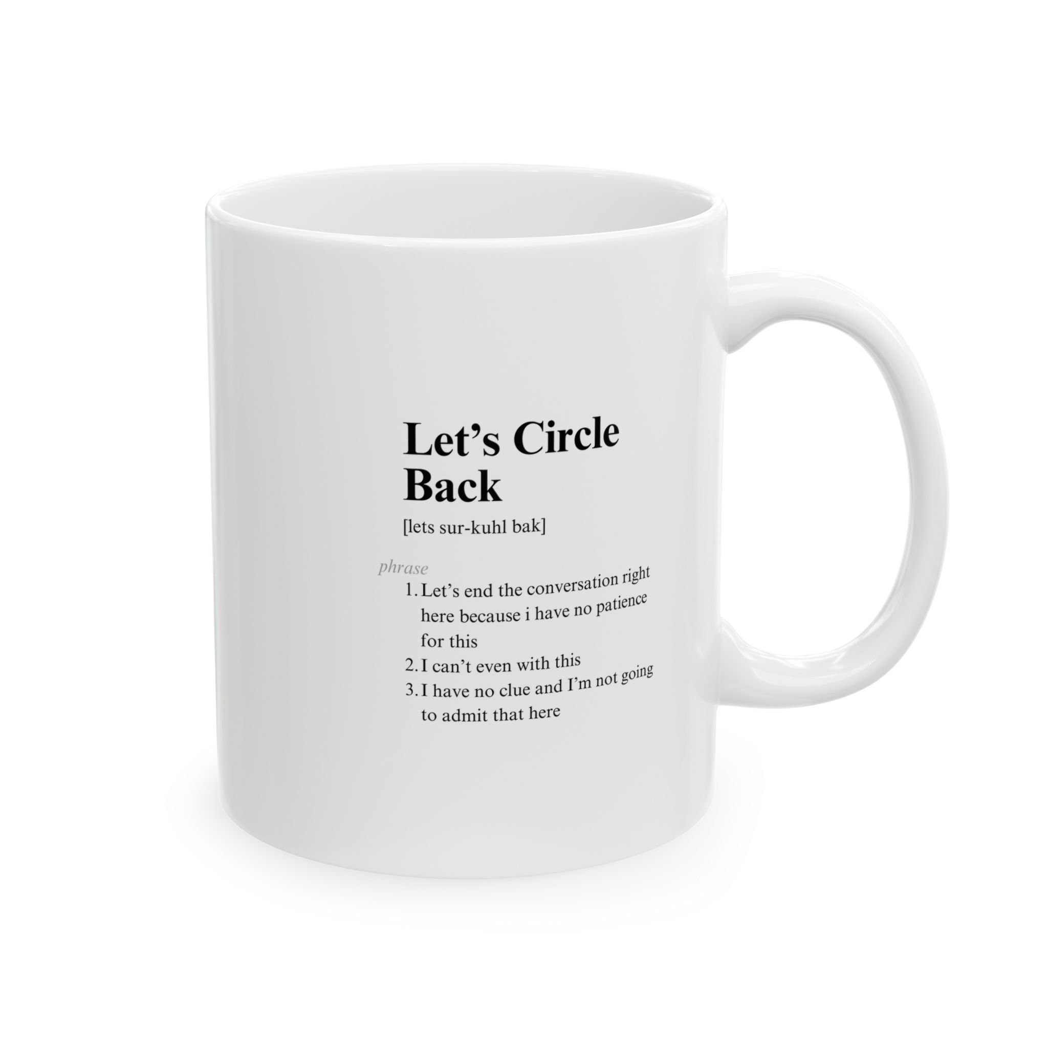 Let's Circle Back Definition Mug, Office Speak Definition Mug, Funny ...