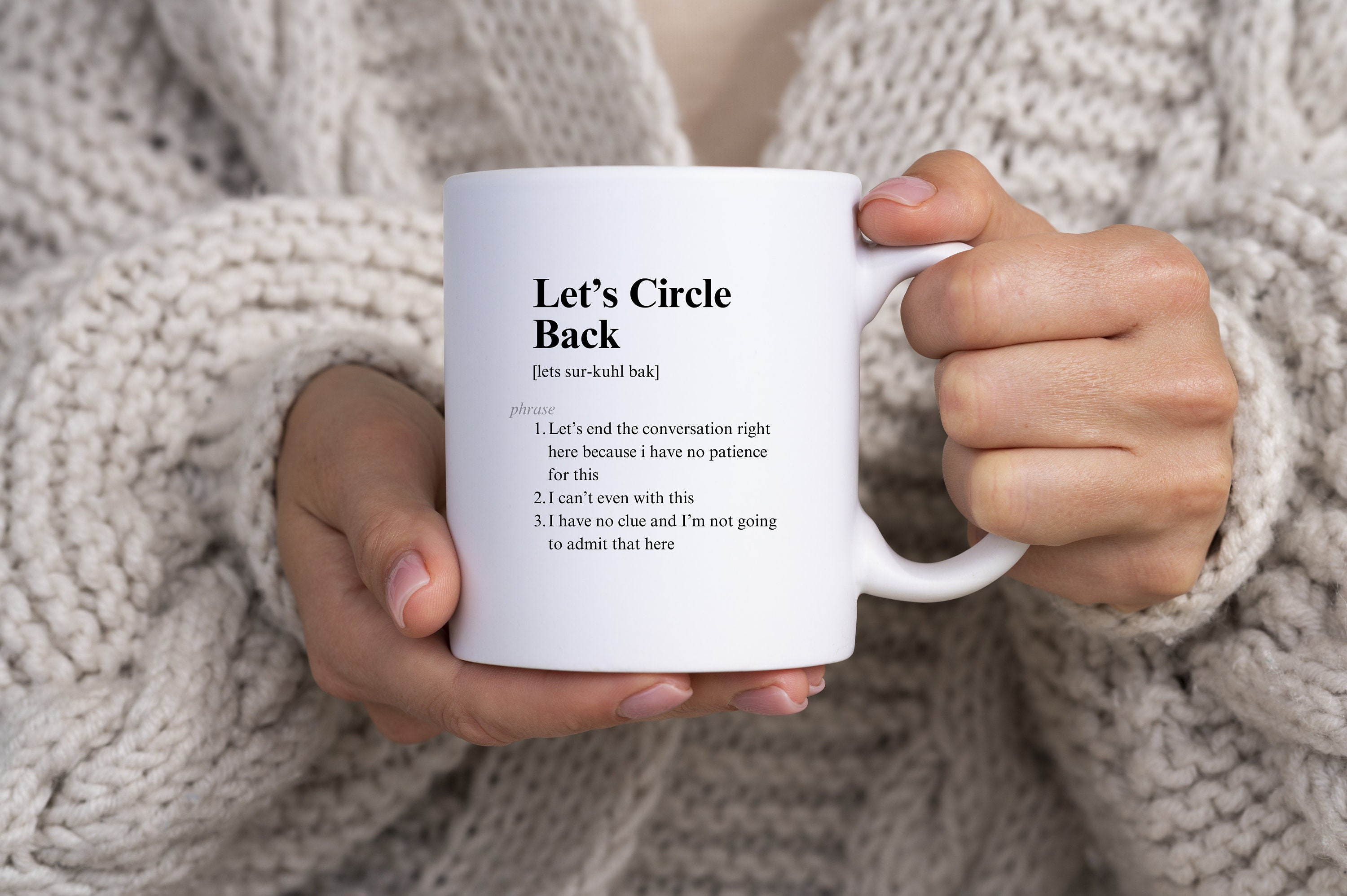 Let's Circle Back Definition Mug, Office Speak Definition Mug, Funny Work Mug, Office Humor Mug ...