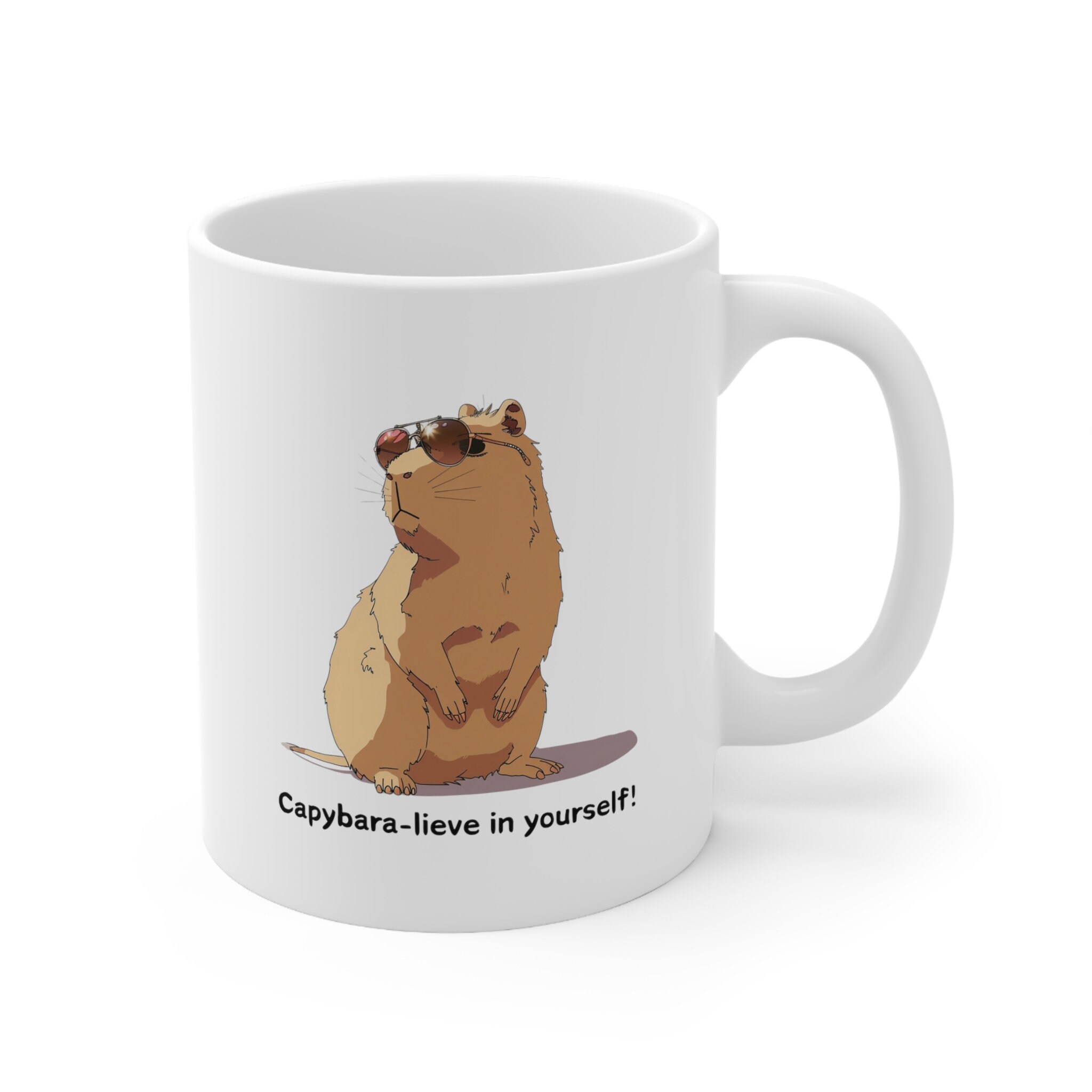 Funny Capybara Mug, Capybara-lieve in Yourself Mug, Cute Animal Mug ...