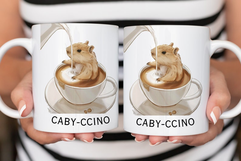 Funny Capybara Mug, Caby-ccino, Cappuccino Mug, Cute Animal Mug ...