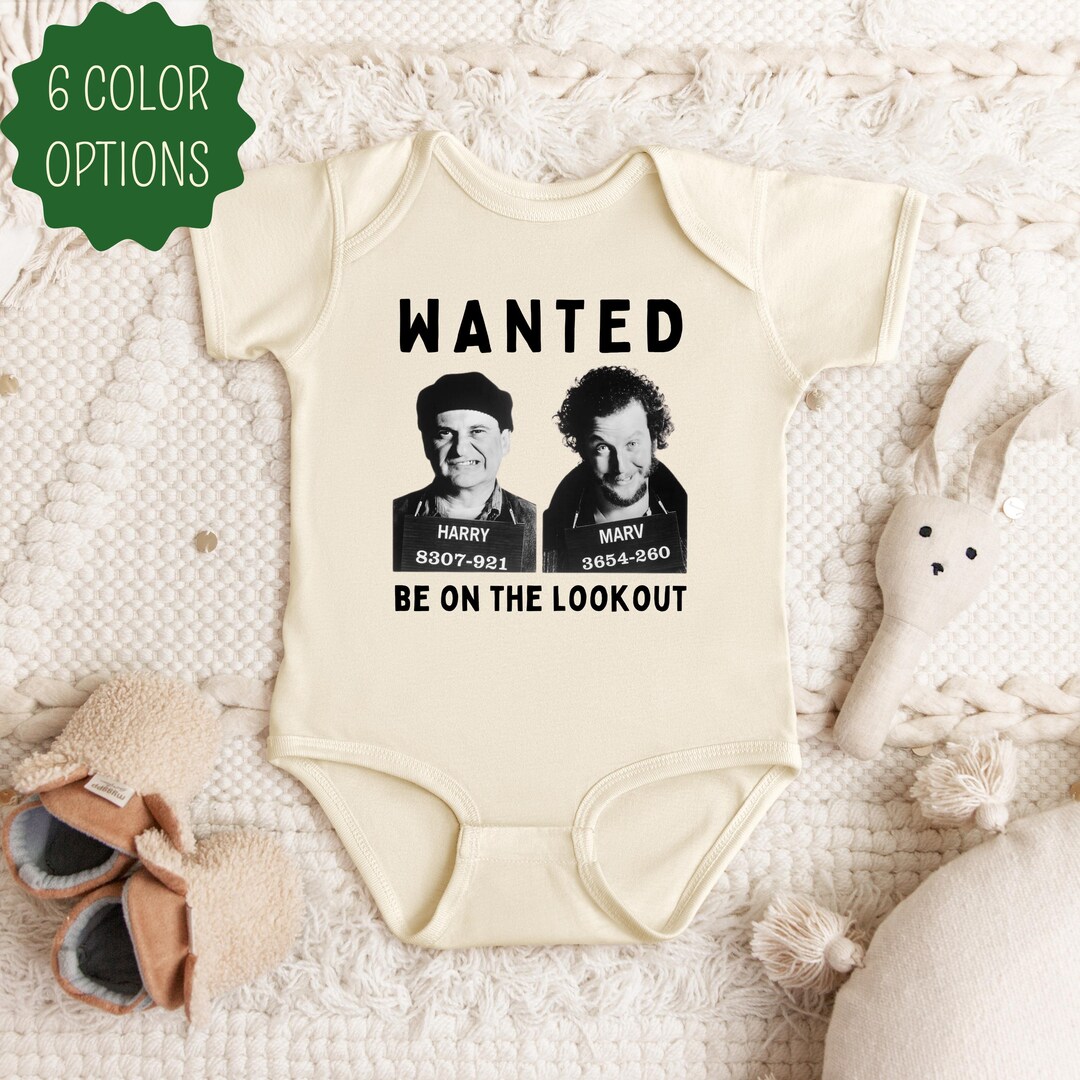 Home Alone Baby Onesie, Wet Bandits Wanted Poster, Harry and Marv, Cute ...