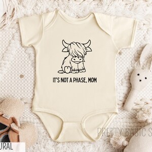 Highland Cow Baby Onesie, Emo It's Not a Phase Mom, Funny Cow Themed ...