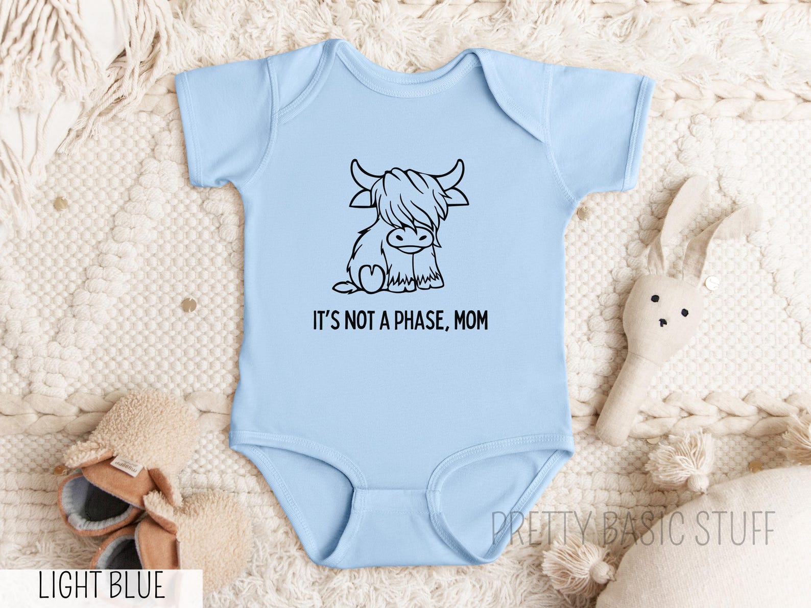 Highland Cow Baby Onesie, Emo It's Not a Phase Mom, Funny Cow Themed ...