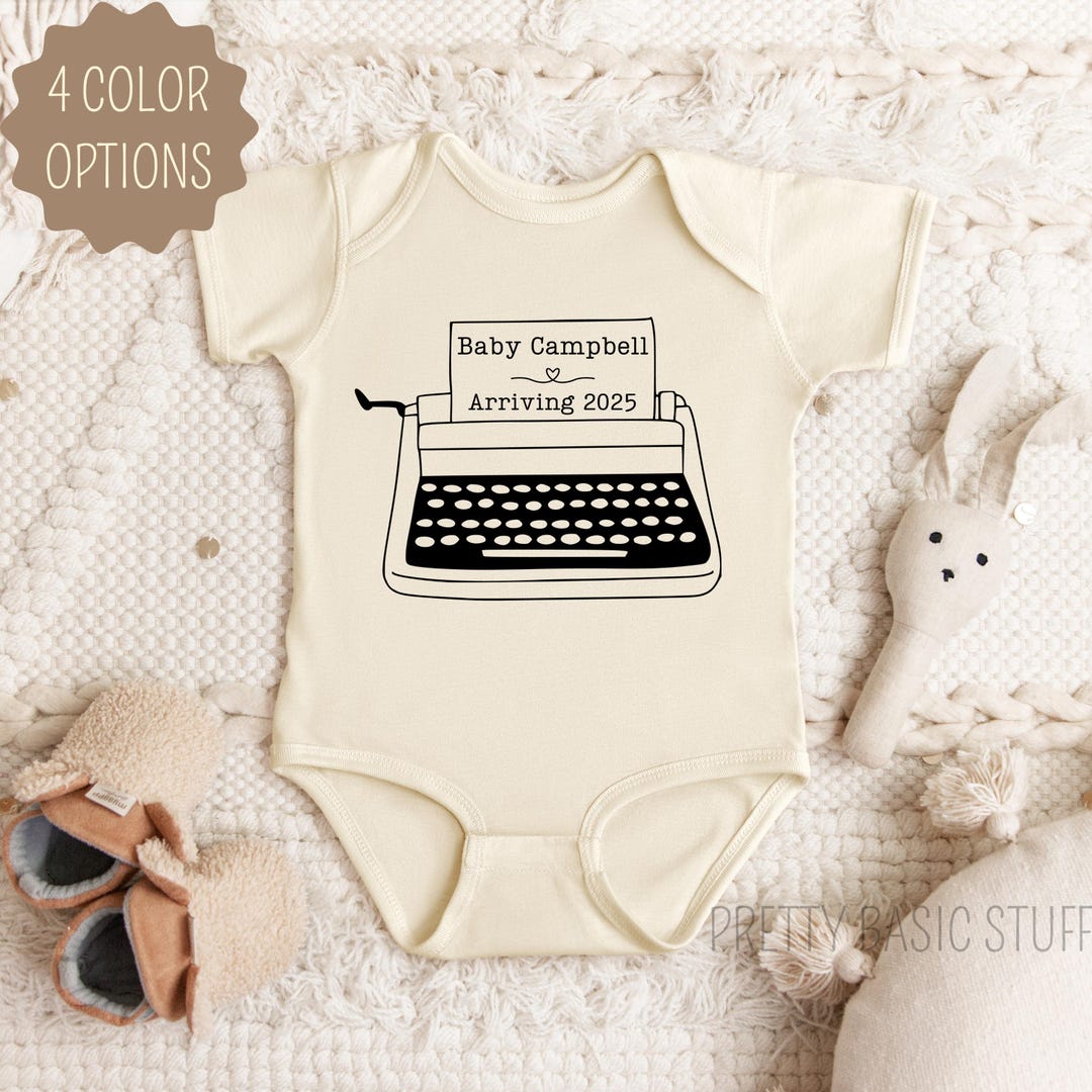 Custom Pregnancy Announcement Baby Onesie, Baby Shower Gift for Book ...