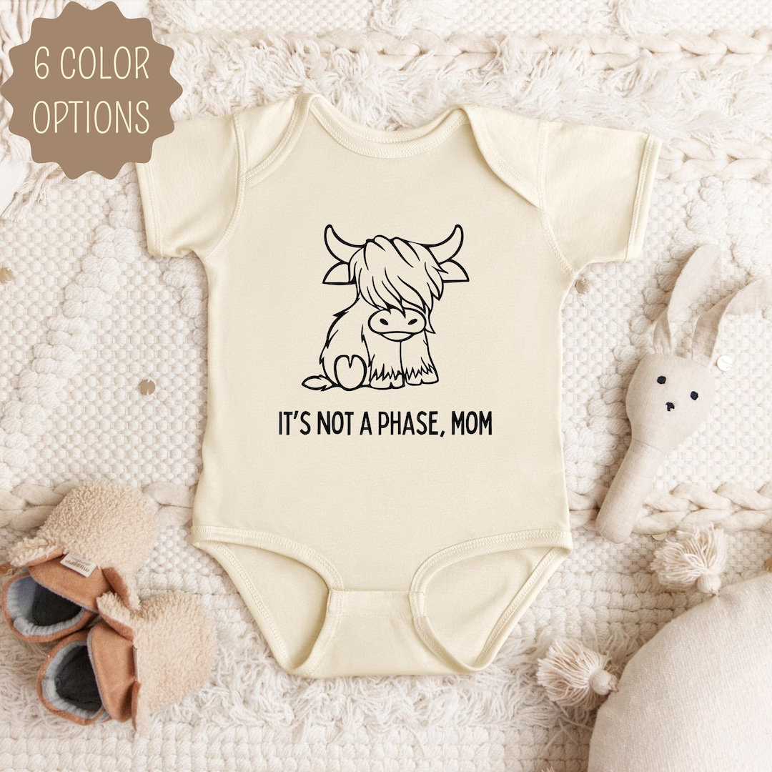 Highland Cow Baby Onesie, Emo It's Not a Phase Mom, Funny Cow Themed ...