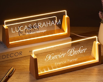 Acrylic Name Plate Light Personalized LED Light With Wave - Etsy