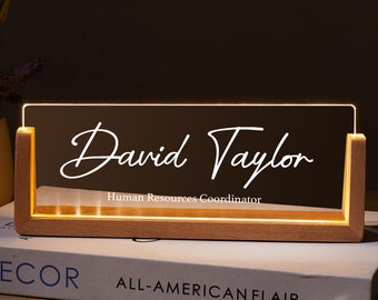 Acrylic Name Plate Light Personalized LED Light With Wave - Etsy