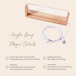 Acrylic Name Plate Light Personalized, LED Light With Wave Pattern ...