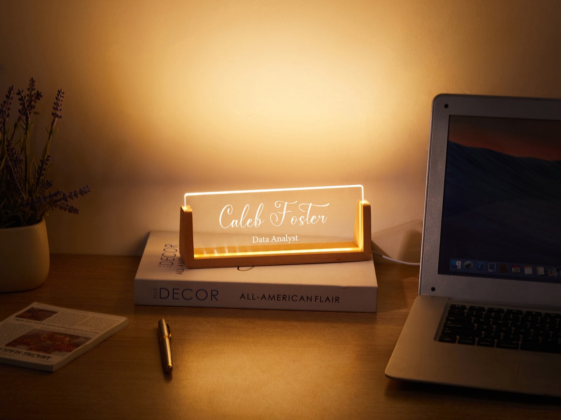 Acrylic Name Plate Light Personalized LED Light With Wave - Etsy