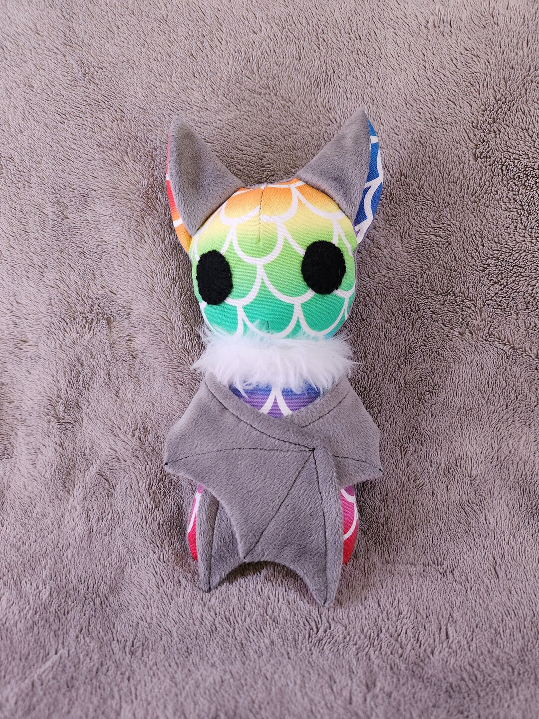 Rainbow Scale Bat Plush - Etsy