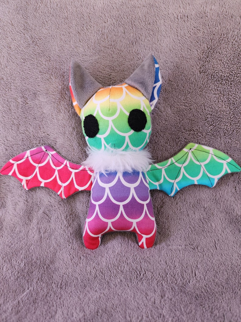 Rainbow Scale Bat Plush - Etsy