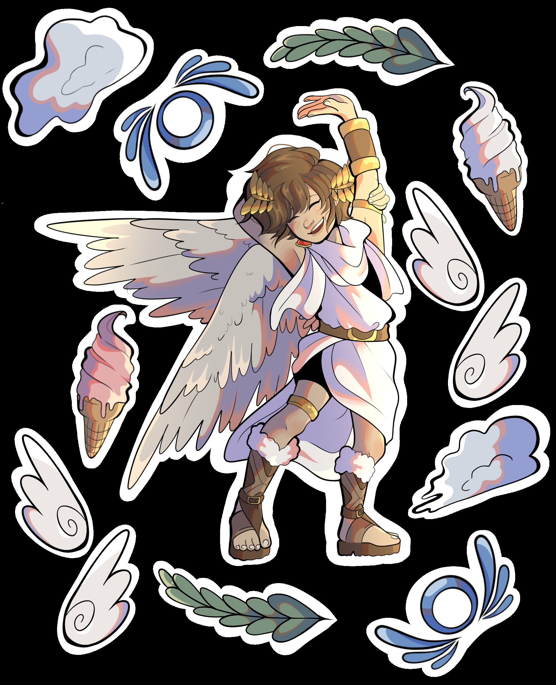 Kid Icarus: Uprising, Pit Sticker Sheets FREE SHIPPING USA / Canada - Etsy