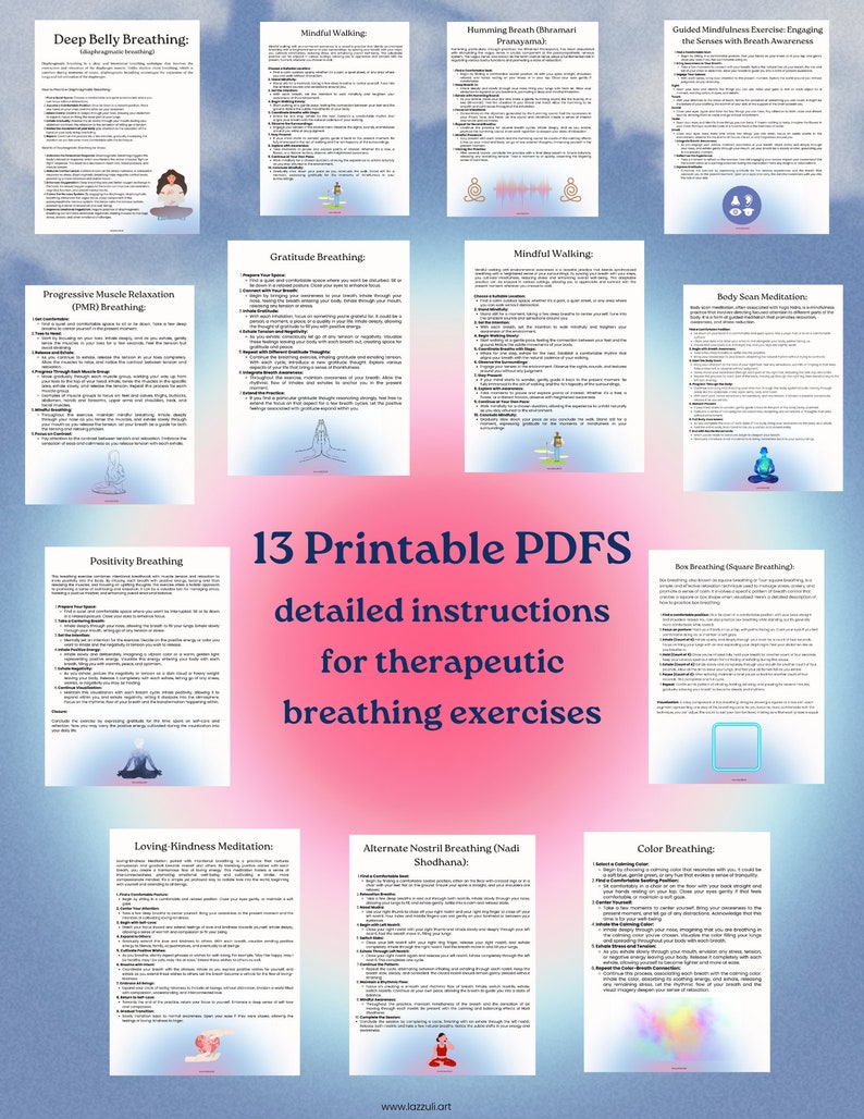 Therapeutic Breathing + Meditation Activity Bundle for Anxiety ...