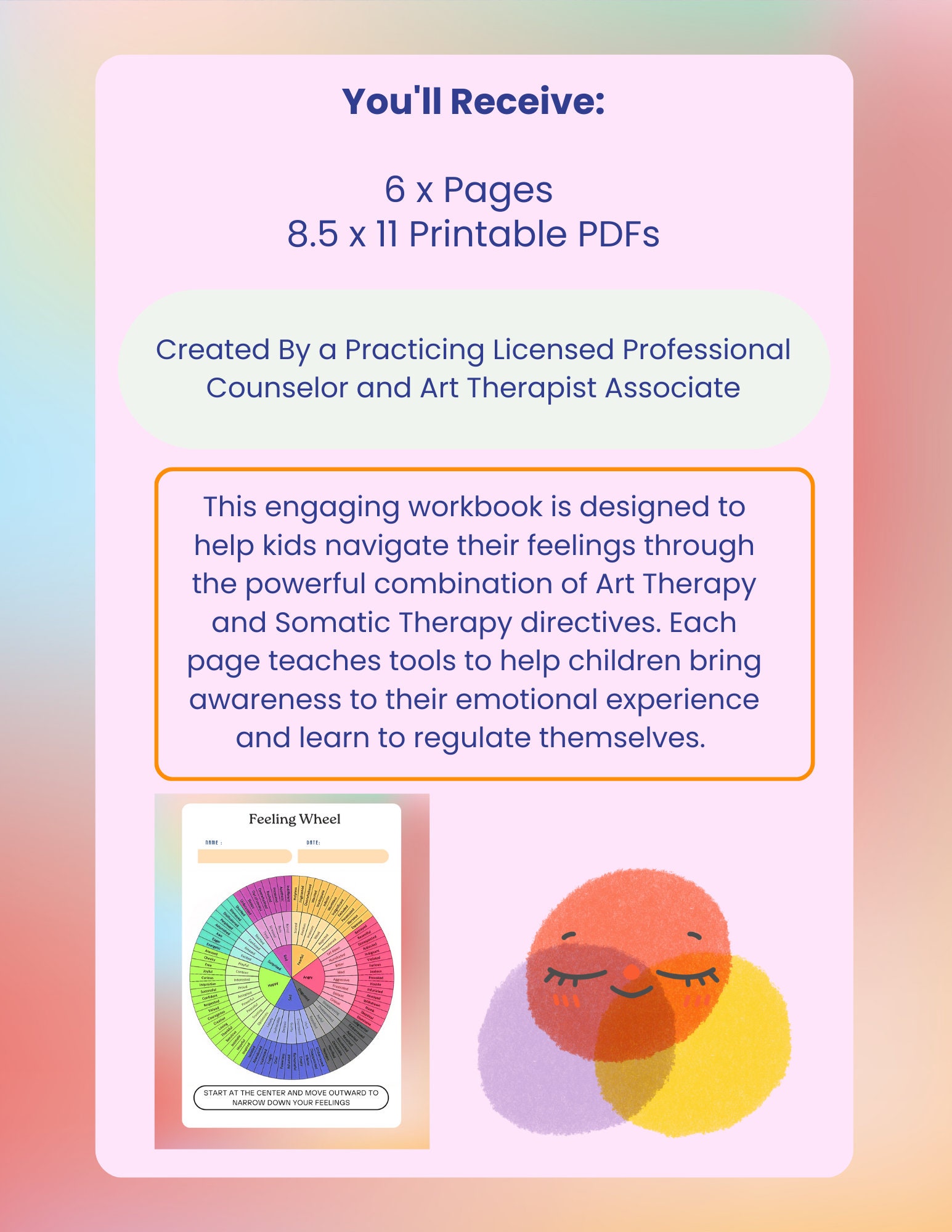 Kid's Feeling Guide: an Art Therapy Workbook for Children to Work With ...