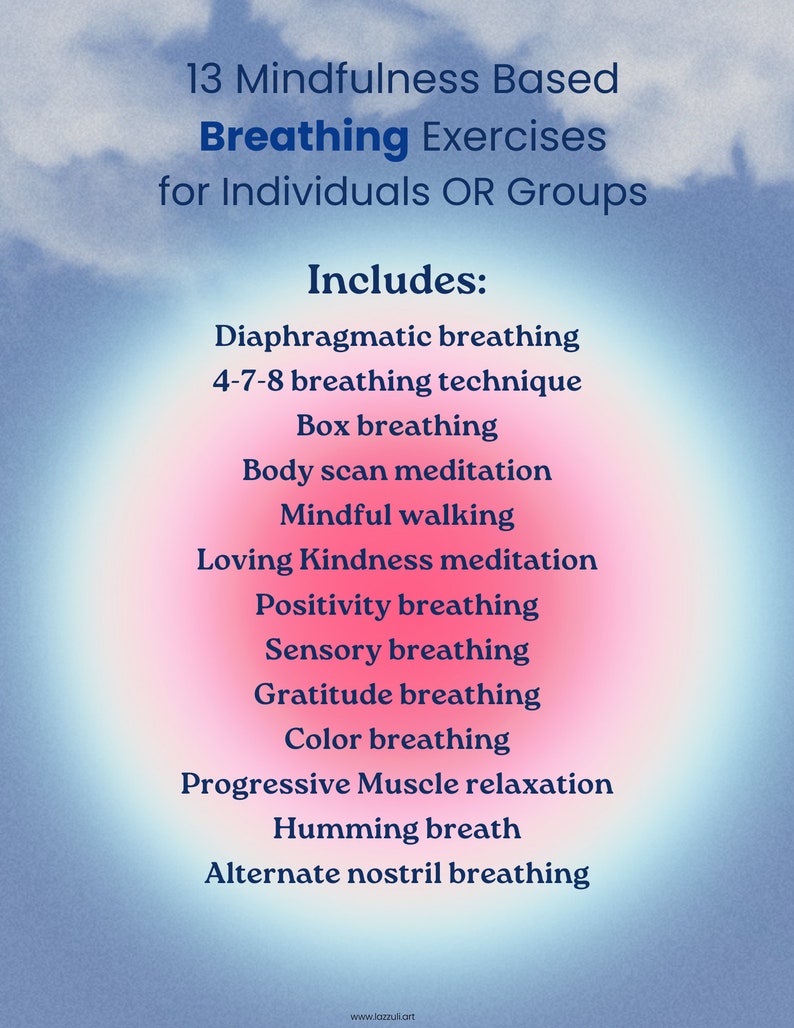Therapeutic Breathing + Meditation Activity Bundle for Anxiety ...