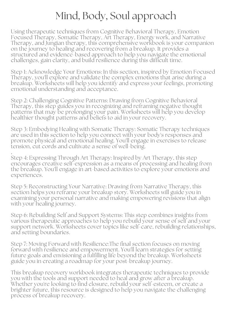 Healing Hearts: Breakup Recovery Workbook | Therapy Workbook | Therapy ...