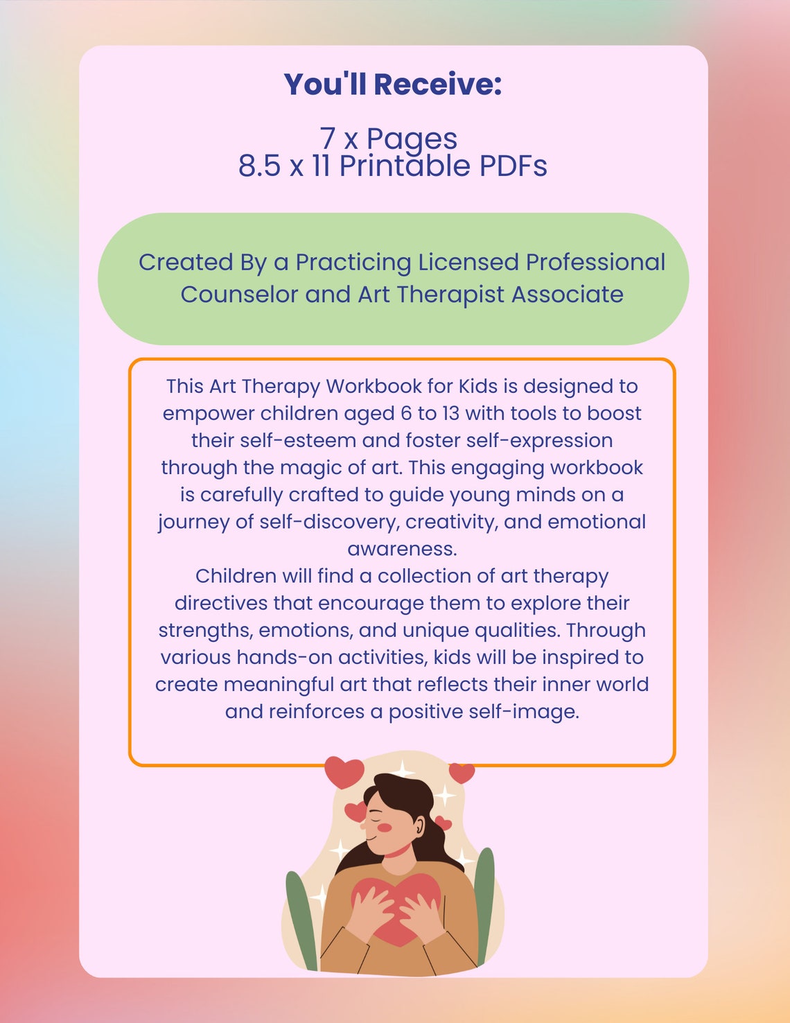 Kid's Self-esteem Art Therapy Worksheet Bundle - Etsy