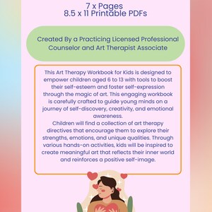 Kid's Self-esteem Art Therapy Worksheet Bundle - Etsy