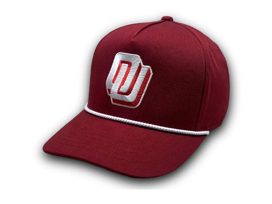 Oklahoma Sooners OU Rope Hat Embroidered 80s Slant/disco Logo Throwback ...