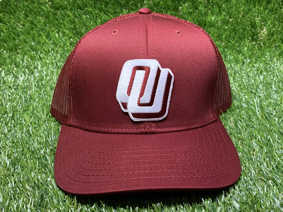 Oklahoma Sooners OU 80s Throwback Trucker Hat Slant / Disco Logo Rigid ...
