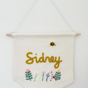 Personalised Custom Name Hand Embroidered Nursery Decor Wall Hanging ...