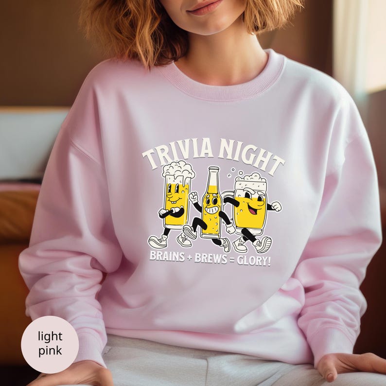 Trivia Night Sweatshirt, Brains and Brews, Game Night Shirt - Etsy
