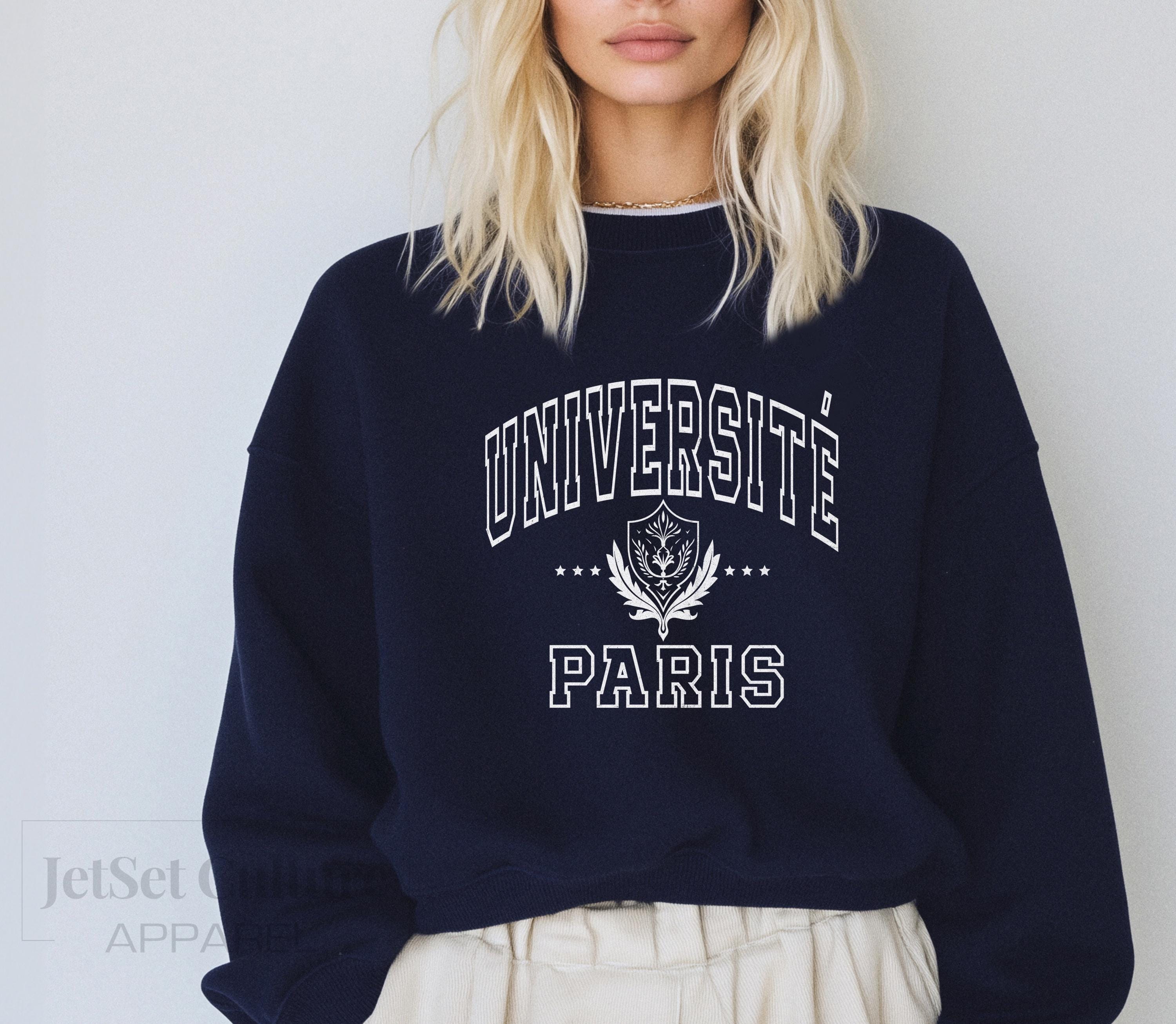 University Paris Crewneck Sweatshirt Cotton Blend Sweater, French Shirt ...